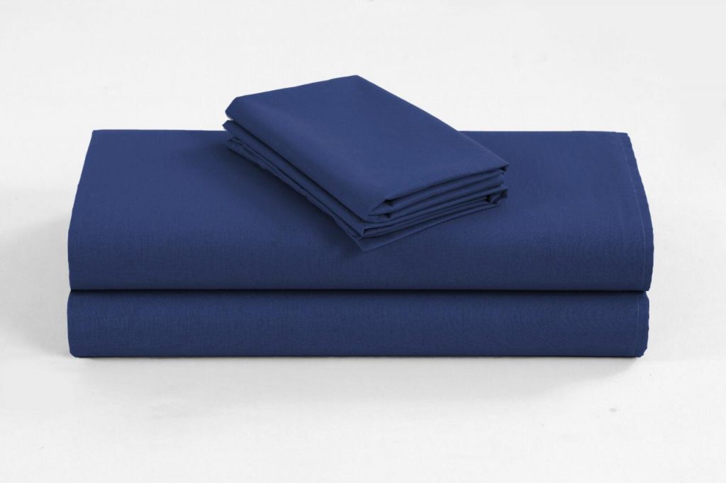 Elan Linen 1200TC Organic Cotton Navy Blue King Single Bed Sheet Set ...